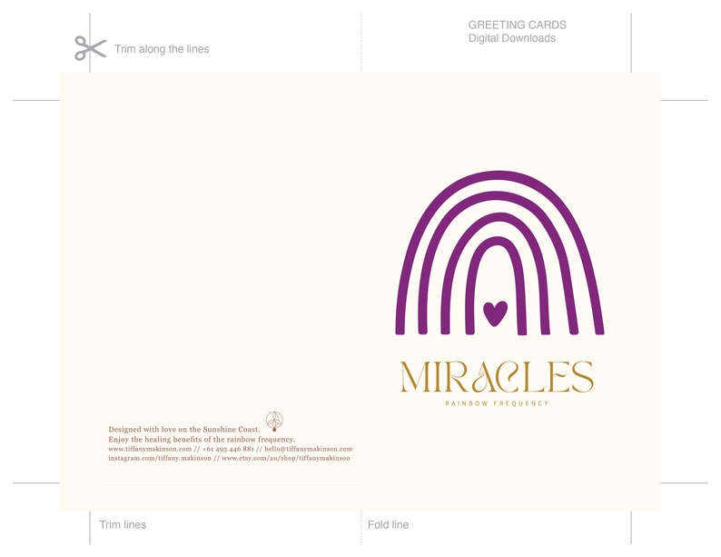 Miracles, Rainbow, Blank Greeting Card, Any Occasion, Colourful ...
