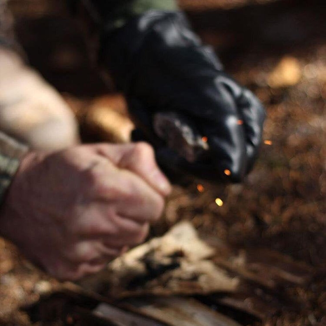 Carbon Steel Fire Striker & English Flint Stone Traditional Hand Forged ...