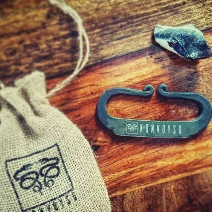 English Flint and Steel Fire Striker Traditional Hand Forged With Char ...