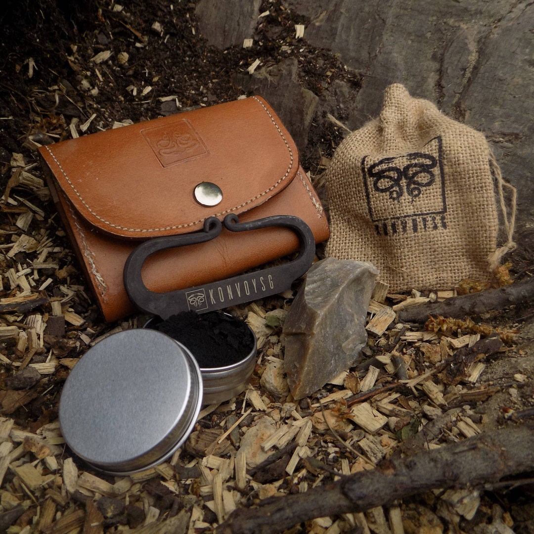 English Flint and Steel Fire Striker Traditional Hand Forged With Char ...