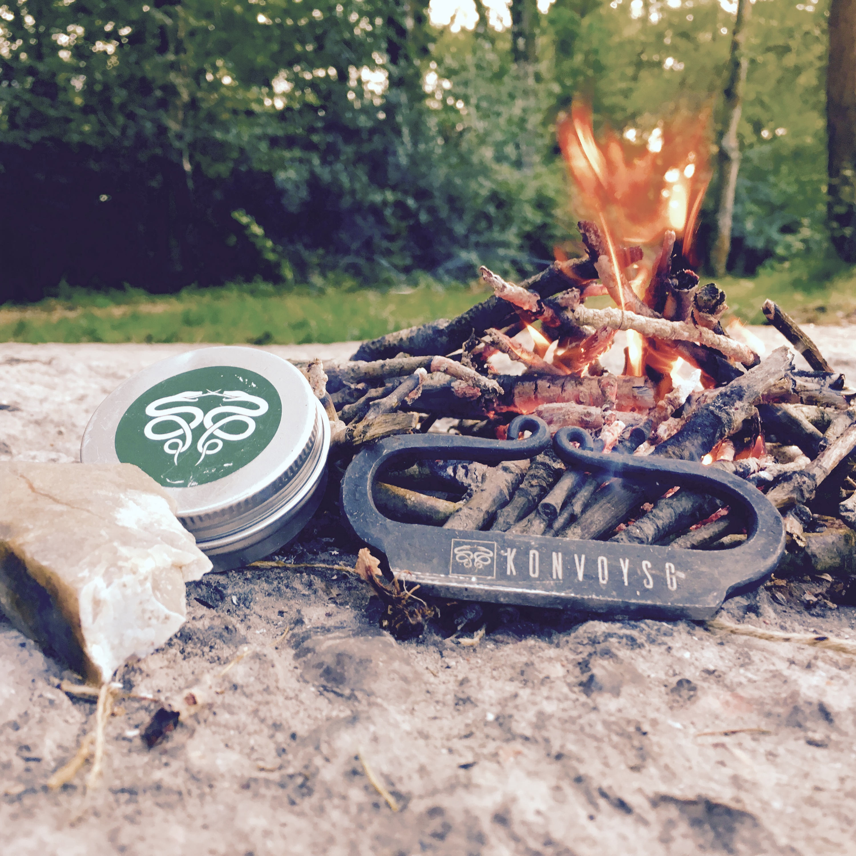 English Flint and Steel Fire Striker Traditional Hand Forged With Char ...