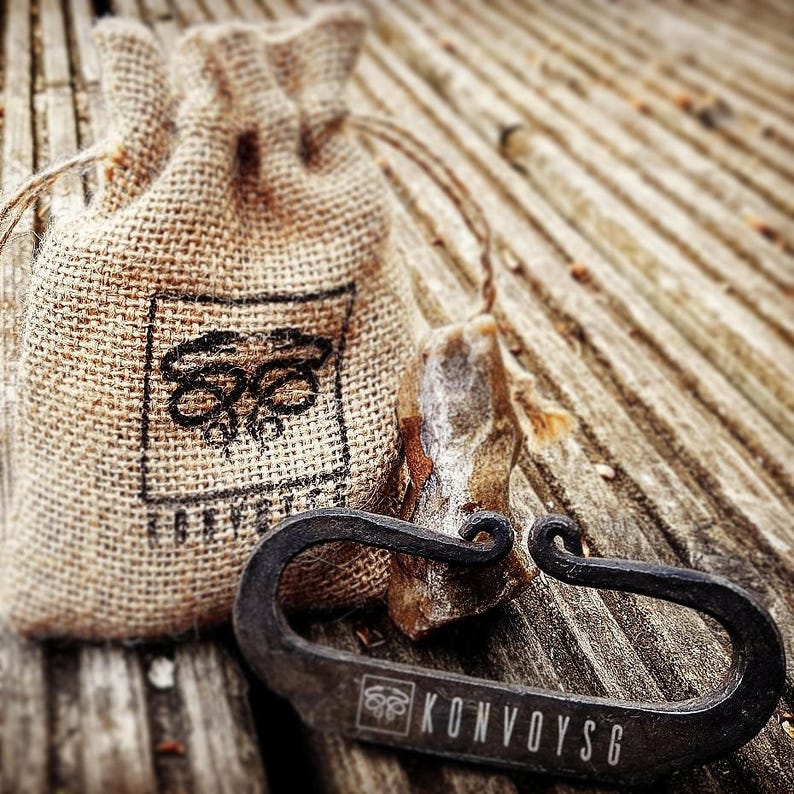 English Flint and Steel Fire Striker Traditional Hand Forged With Char ...