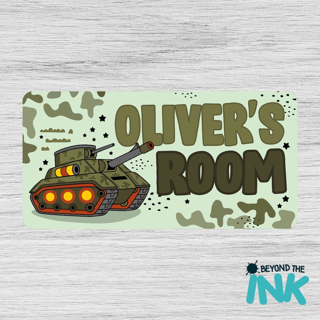 Army Tank Bedroom Door Sign for Kids, Children's Keep Out Bedroom Door ...