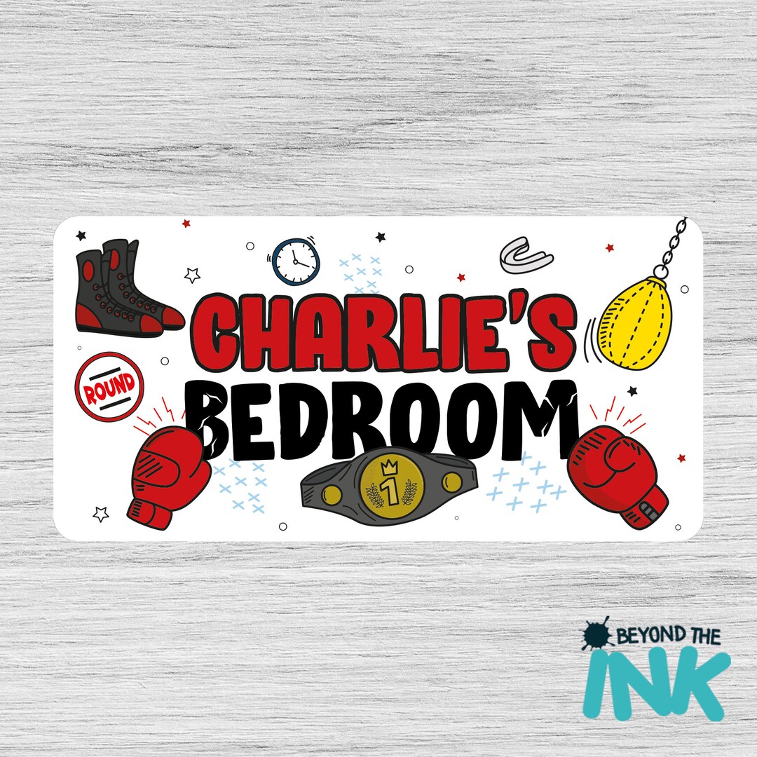 Boxing Bedroom Door Sign for Kids, Children's Keep Out Bedroom Door or ...