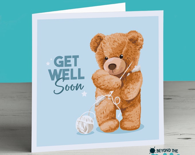 Get Well Soon Card - Fell Better Soon - Speedy Recovery - Cute Teddy ...