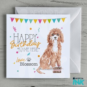 Cavapoo Cavoodle Personalised Birthday Card From the Dog Dog Birthday ...