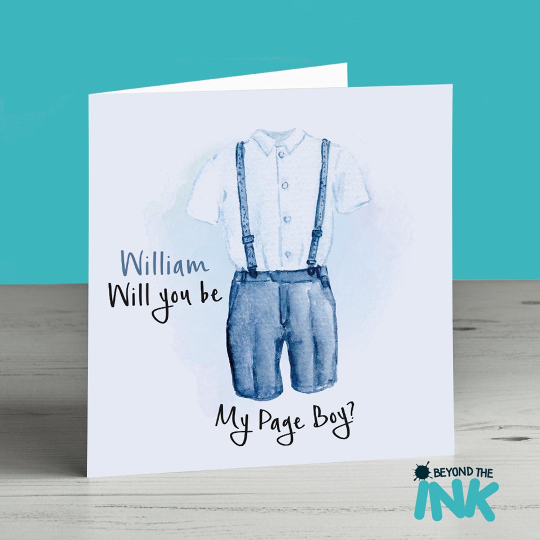 Page Boy Card Will You Be My Page Boy Card Personalised Card Son for ...