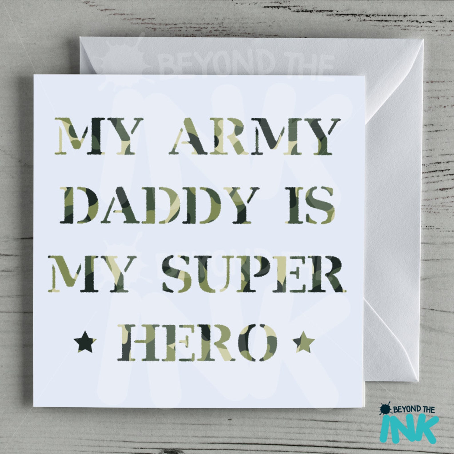 My Army Daddy is My Super Hero Card Father's Day Card - Etsy