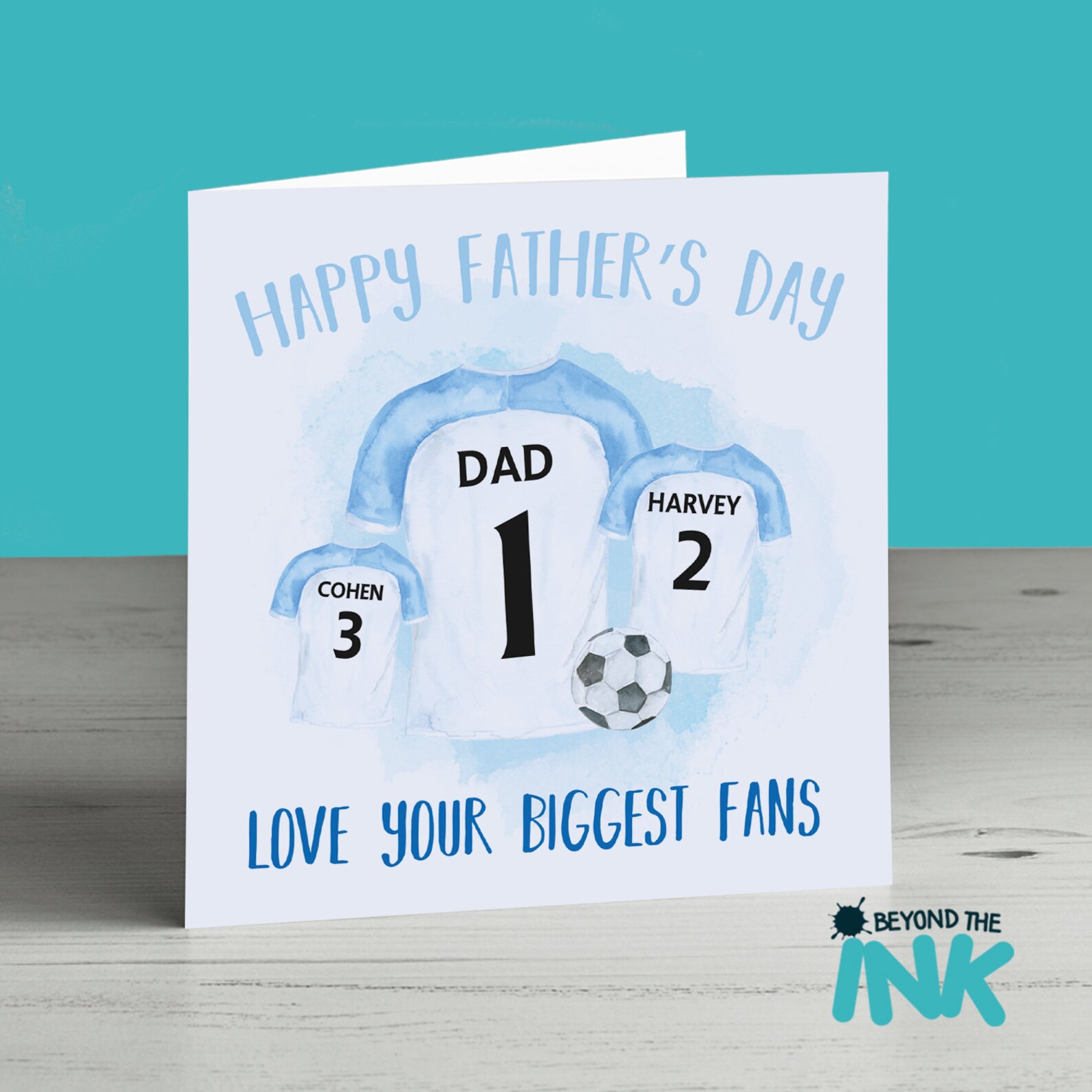 Personalised Father's Day Card Football Card for Daddy - Etsy UK