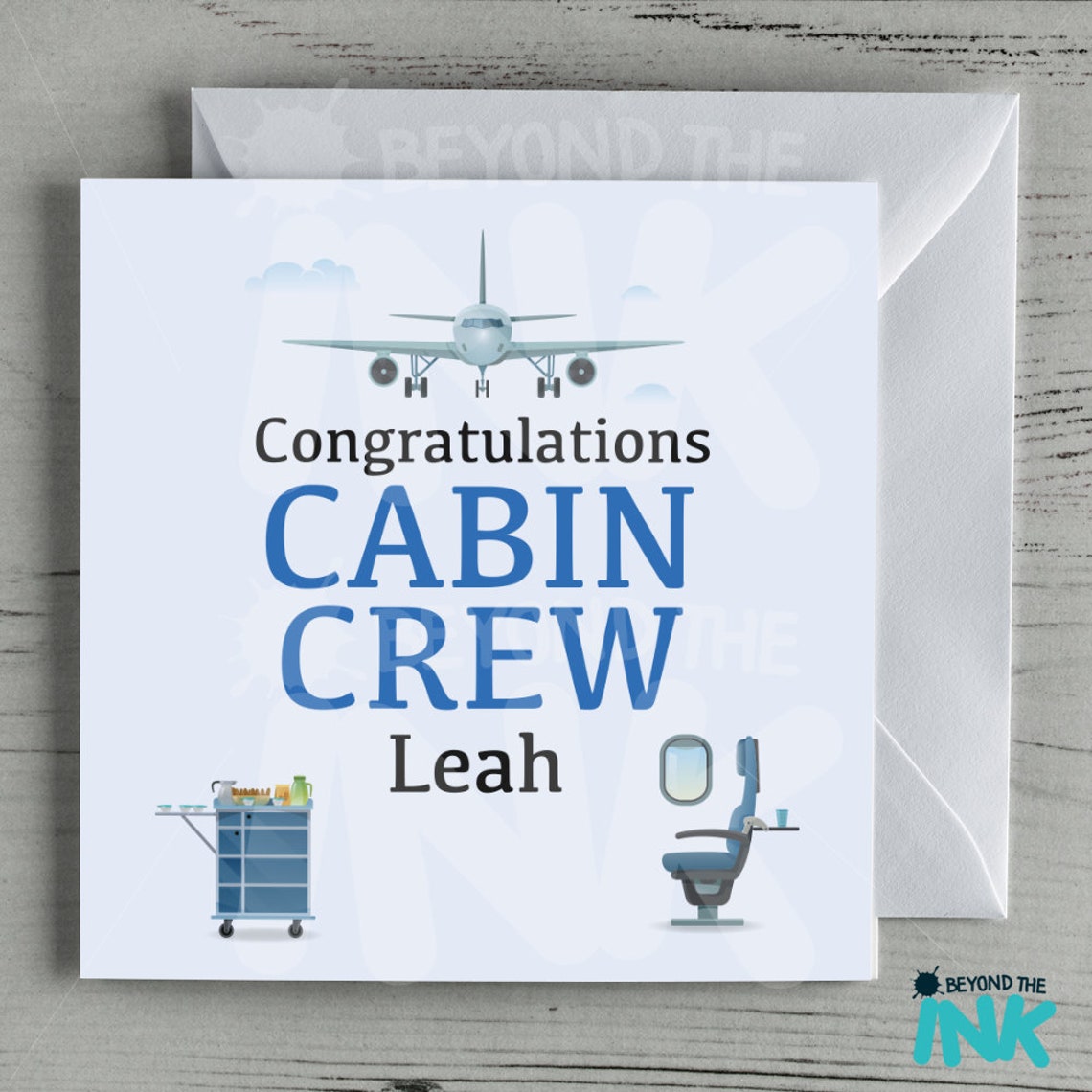 New Job Card for Cabin Crew Congratulations Personalised - Etsy