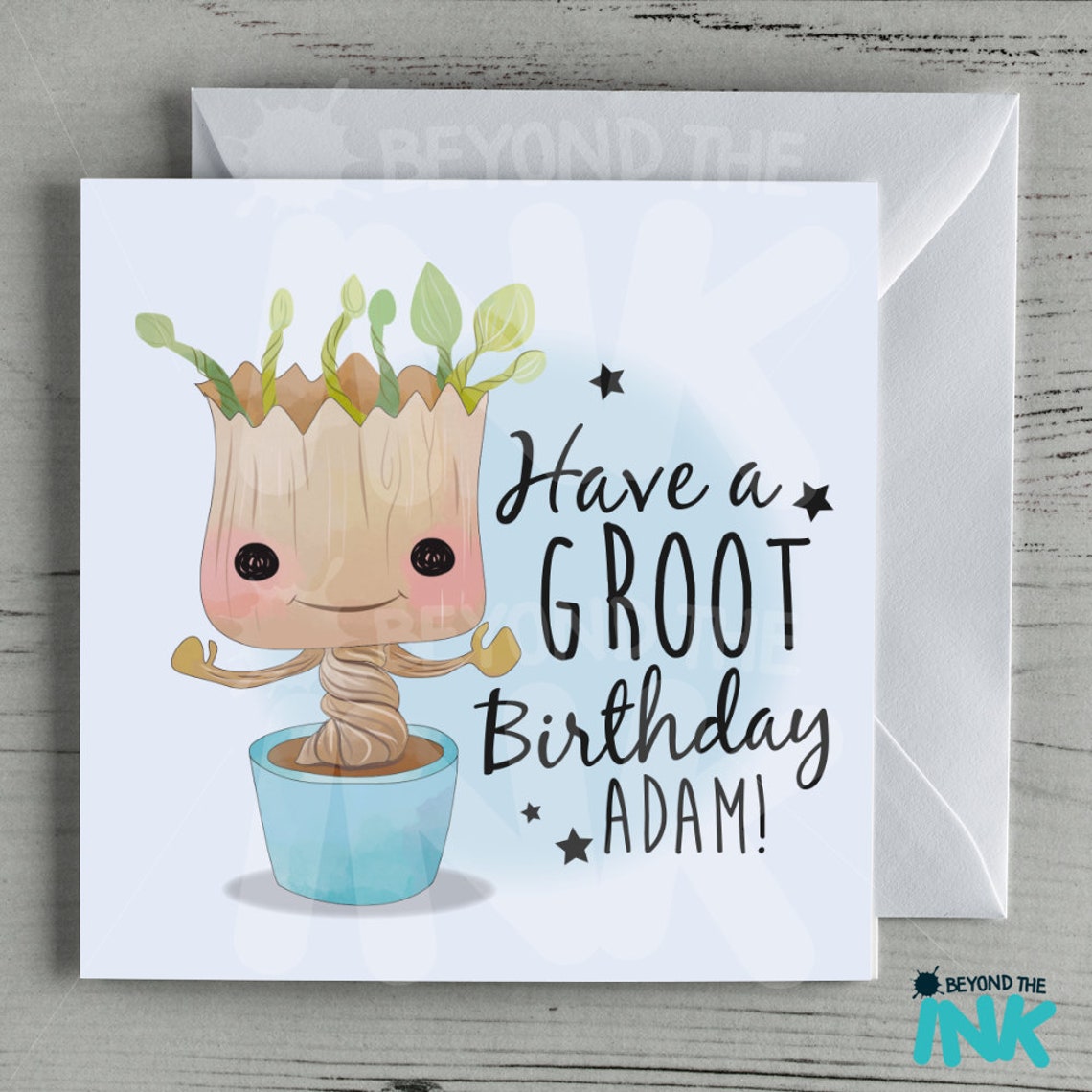 Have A Groot Birthday Personalised Birthday Card | Etsy