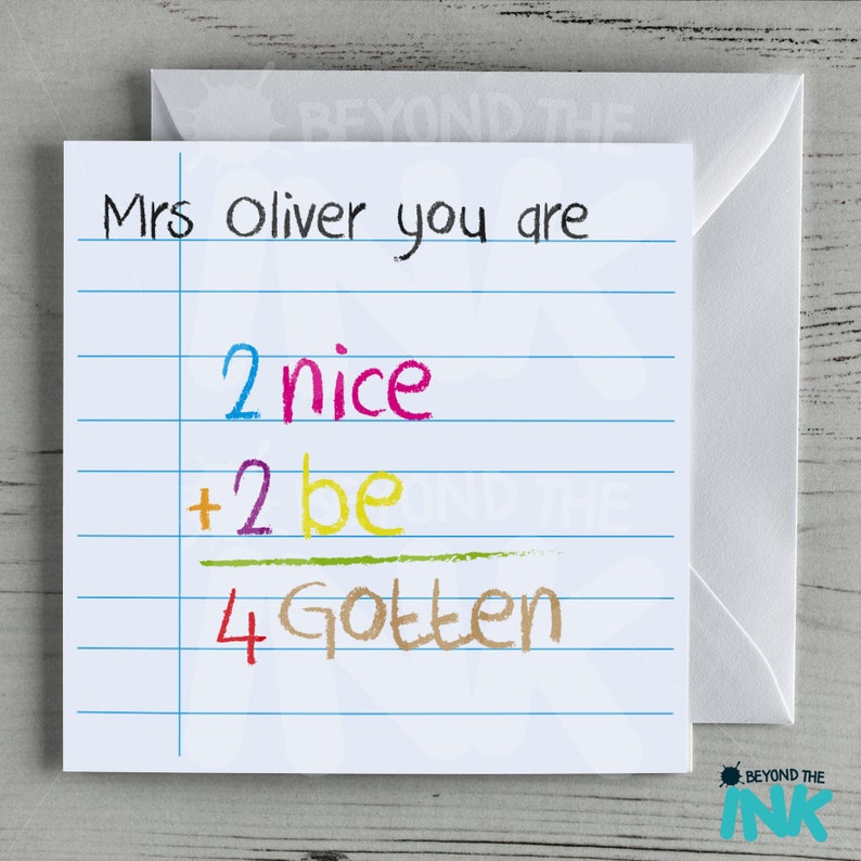 Personalised Teacher Card Leaving Card Unique Card Thank - Etsy UK