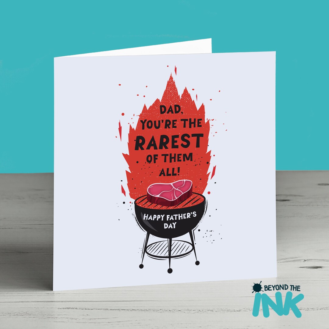 Father's Day Card - BBQ Dad Daddy Card - You're the Rarest of Them All ...