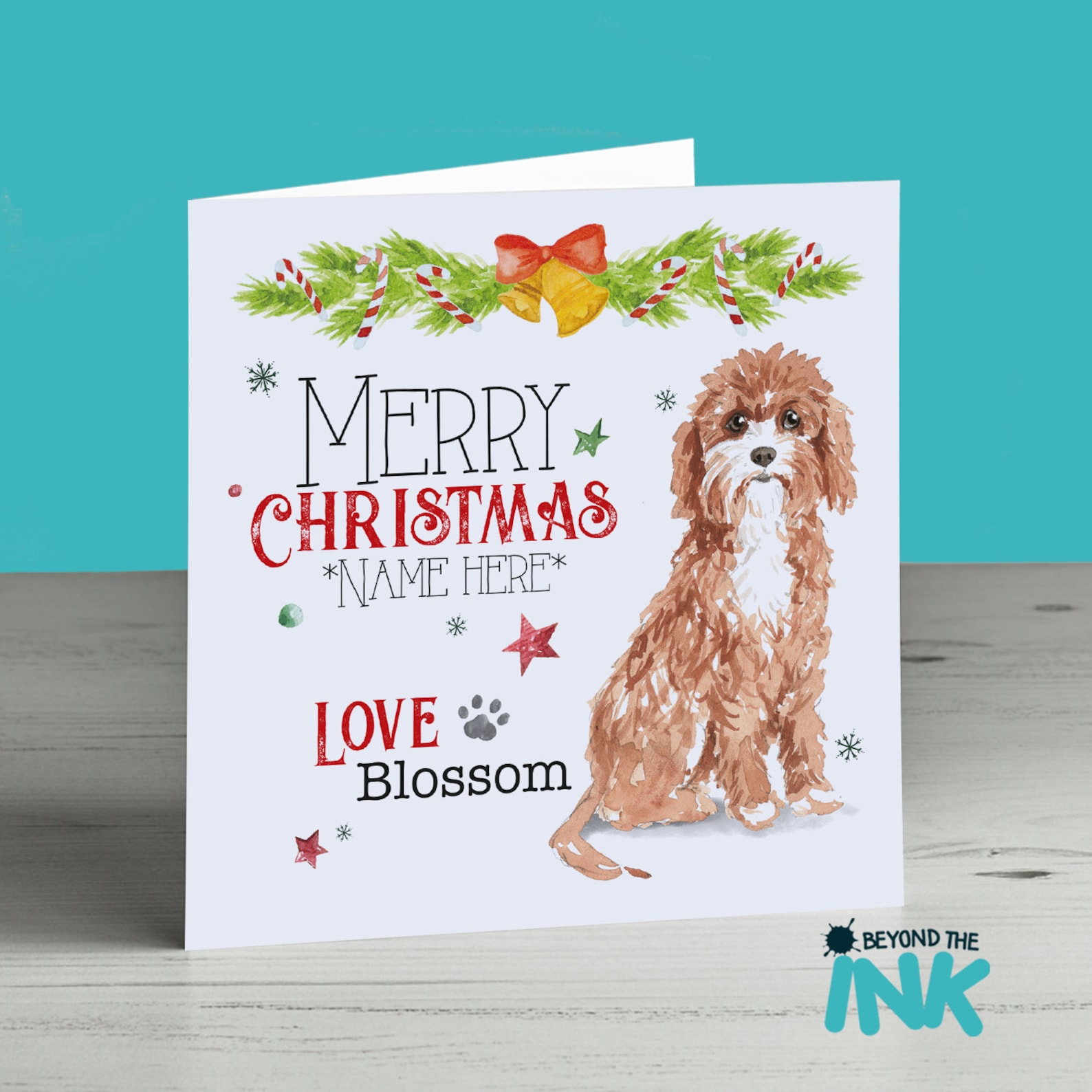 Cavapoo Cavoodle Personalised Christmas Card From the Dog - Etsy