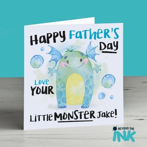 Cute Father's Day Card for Dad Daddy Grandad - From Your Little Monster ...