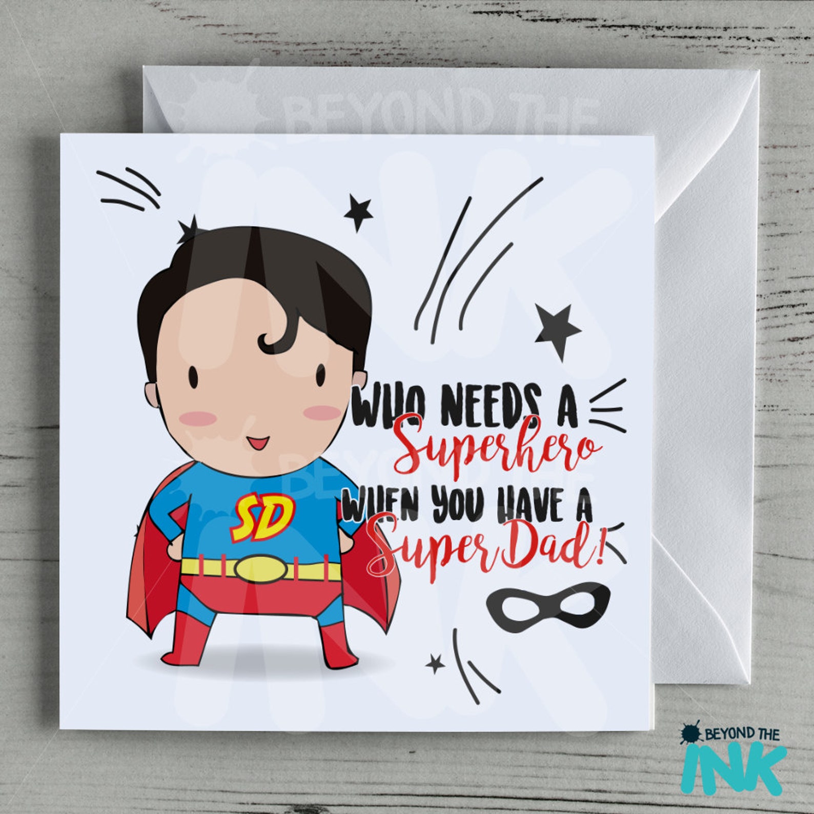 Superhero Card for Dad Fathers Day Card Super Dad Birthday - Etsy