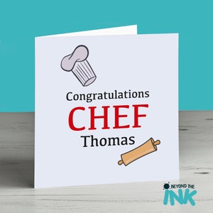 New Job Card for A Chef Congratulations Personalised Leaving Card Cook ...