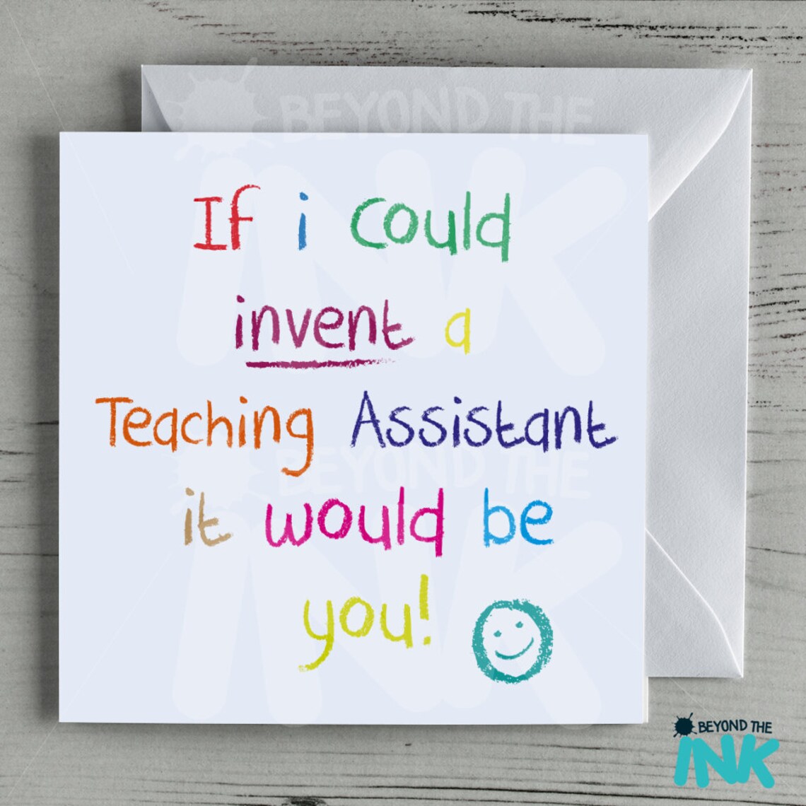 Teaching Assistant Card Unique Teacher Card School Helper - Etsy