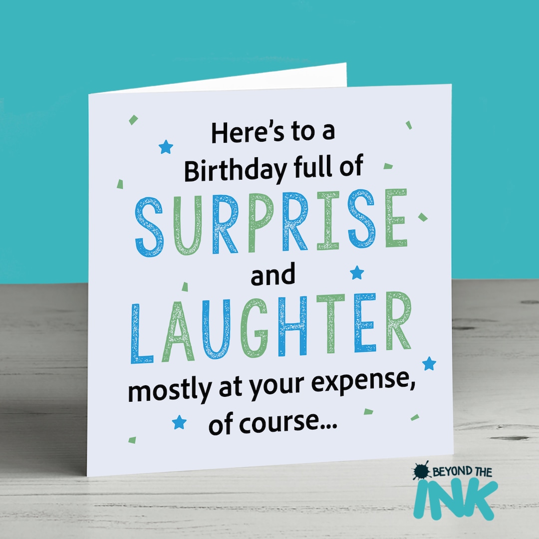Funny Male Birthday Card for Him, Birthday Surprise and Laughter, Card ...