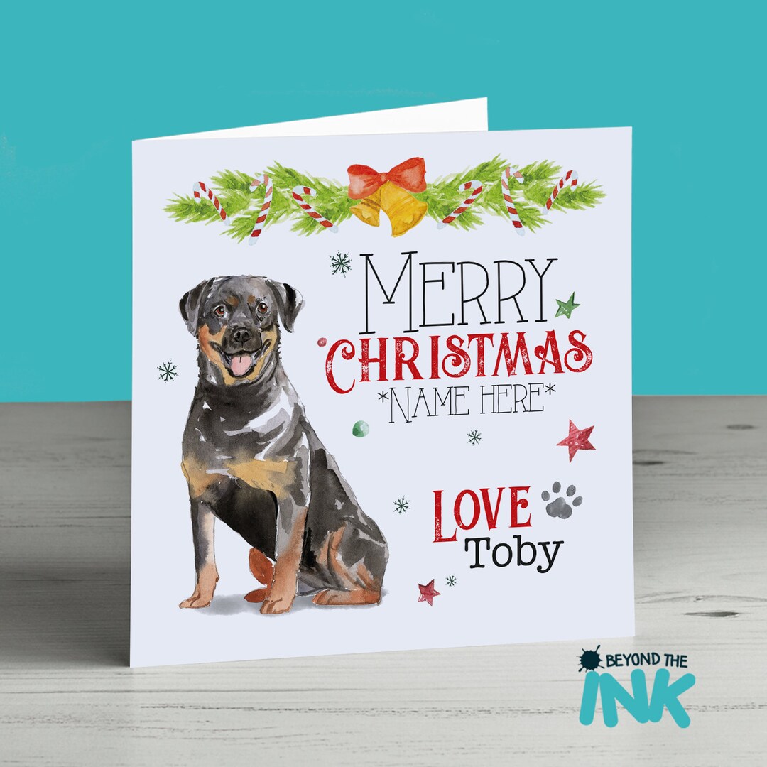 Carte de Noël personnalisée Rottweiler du chien Chien maman papa - Etsy ...