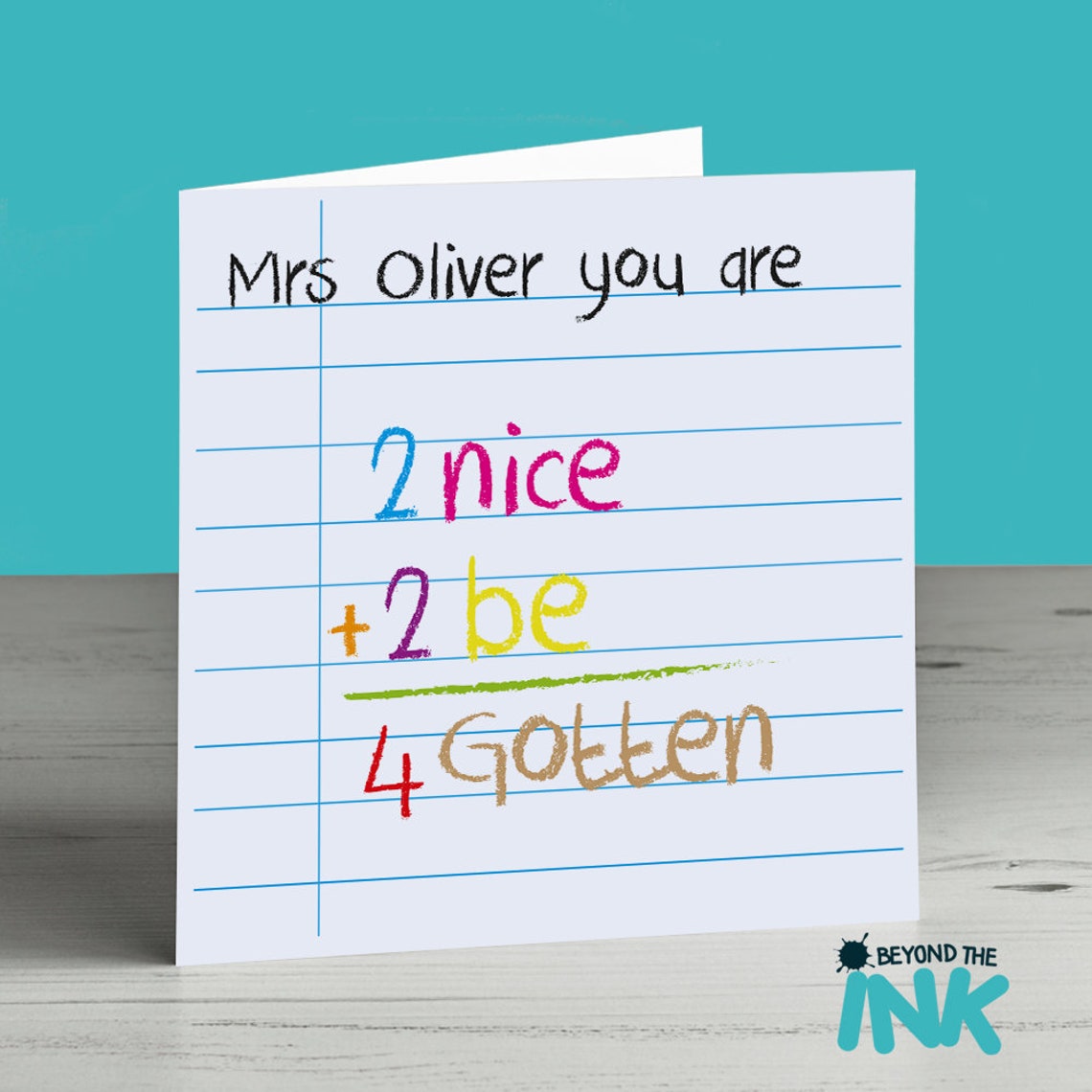 Personalised Teacher Card Leaving Card Unique Card Thank - Etsy