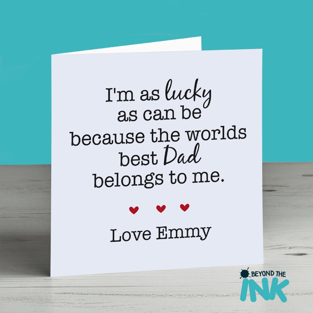 Personalised Cute Father's Day Card Worlds Best Dad Cute Birthday Card ...