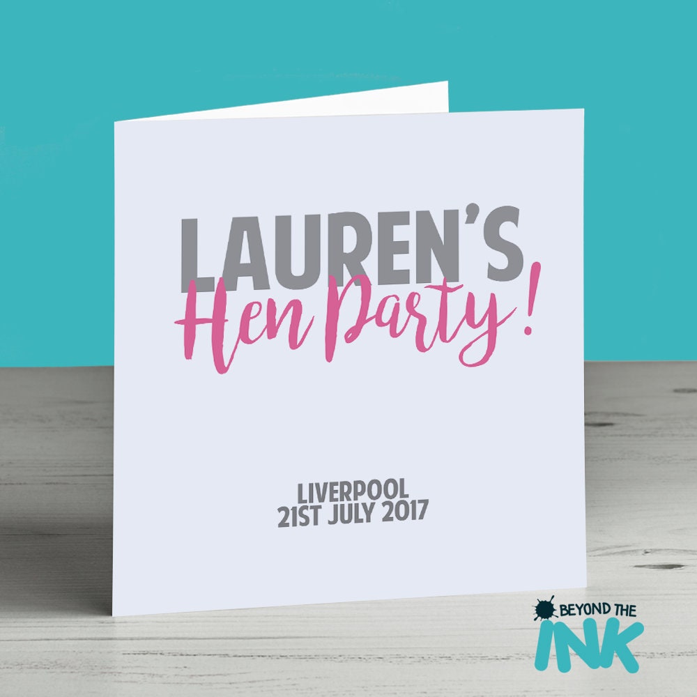 Personalised Hen Party Card Happy Hen Do Card Bride to Be - Etsy UK