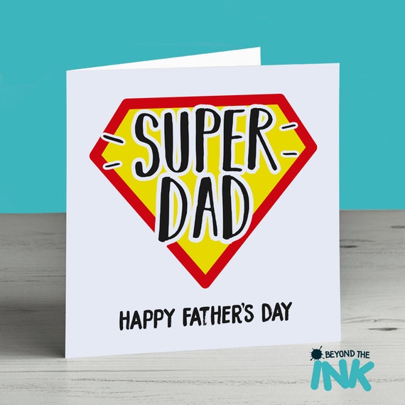 Super Dad Card Superhero Card for Dad Fathers Day Card | Etsy