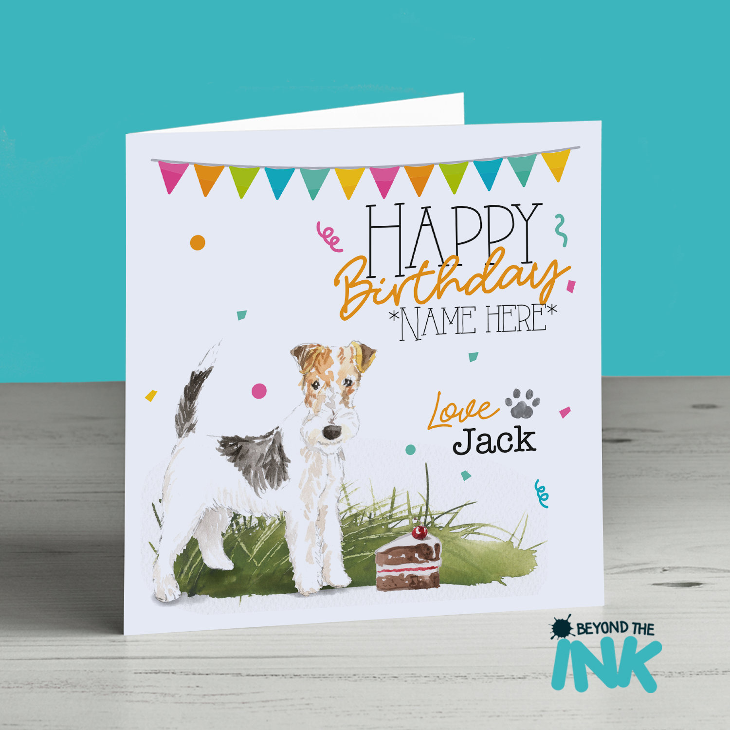 Fox Terrier Personalised Birthday Card From The Dog Dog - Etsy 日本