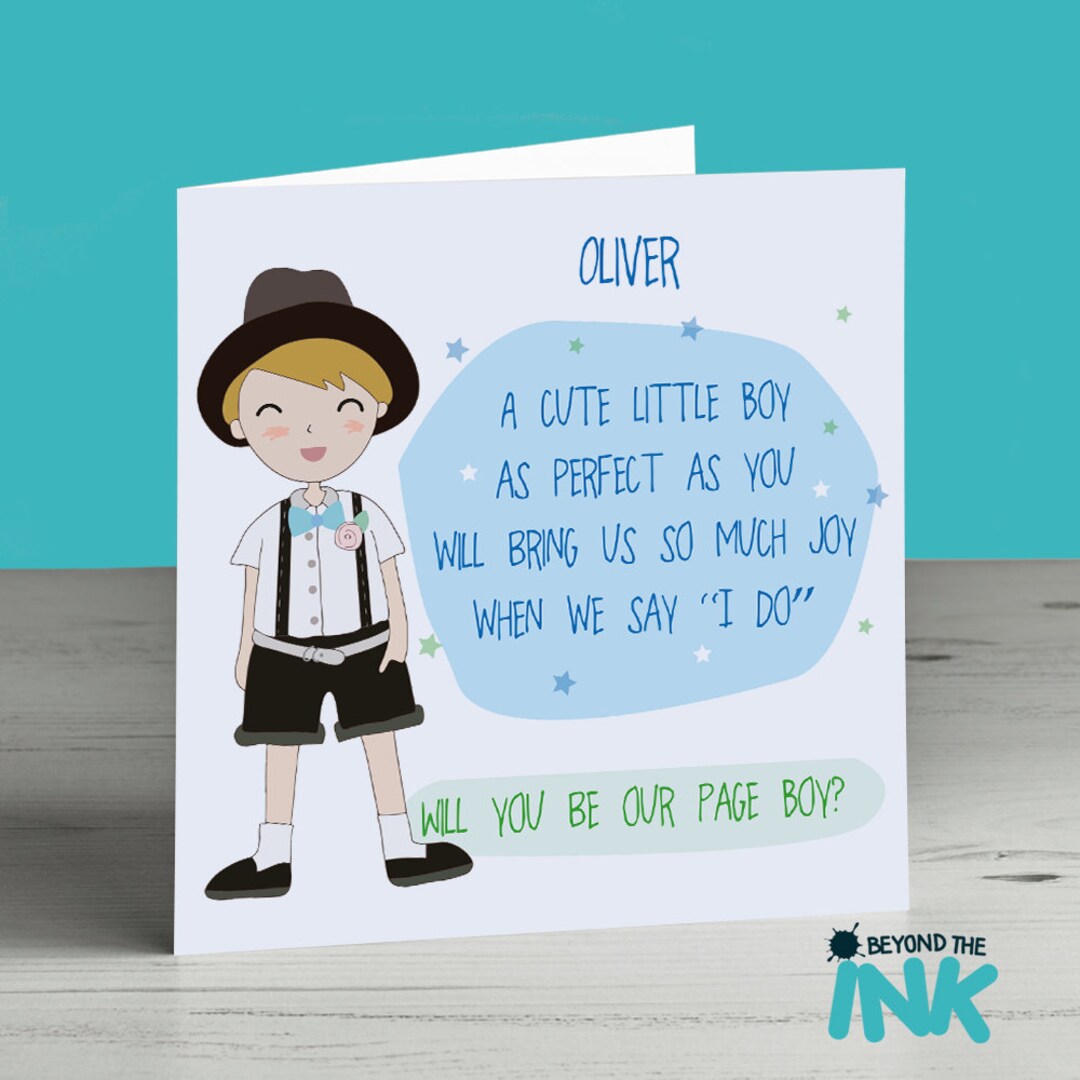Personalised Page Boy Card - Will You Be My Page Boy Card - Wedding ...