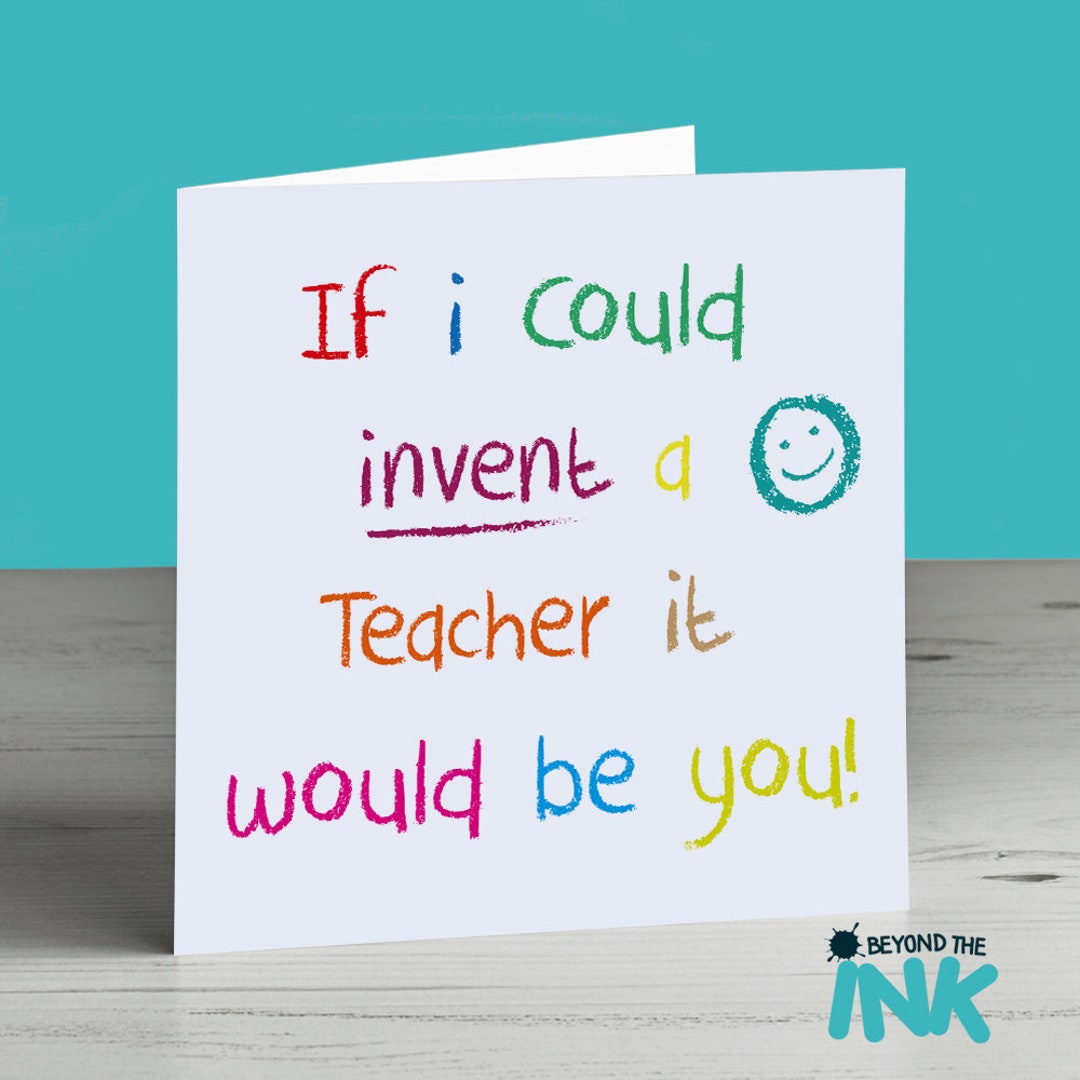 Cute Teacher Card Leaving Card Thank You Teacher Best Teacher Card ...