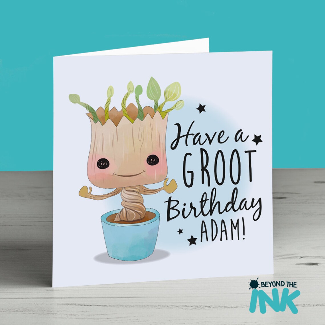 Have A Groot Birthday Personalised Birthday Card - Etsy