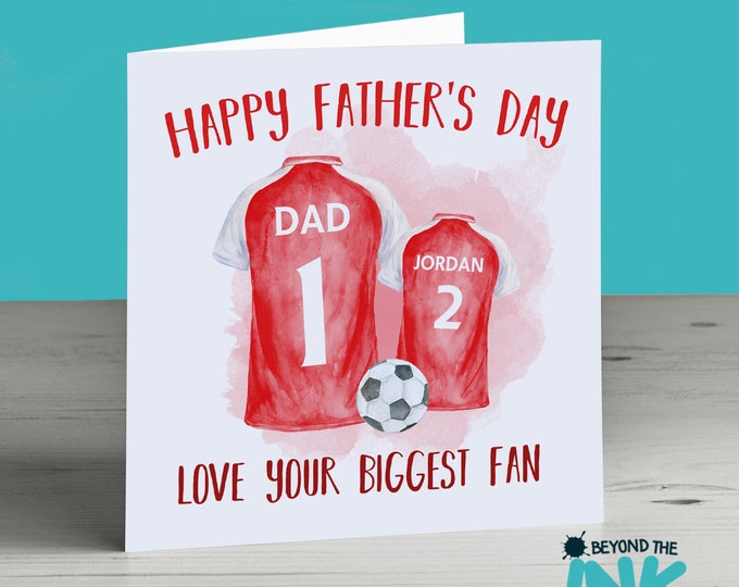 Personalised Father's Day Card - Football Card for Daddy - Dad Grandad ...