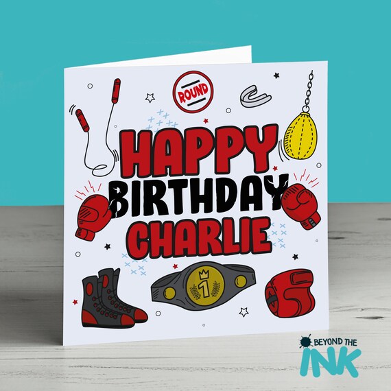 Personalised Boxer Birthday Card Boxing Card for Son Brother - Etsy