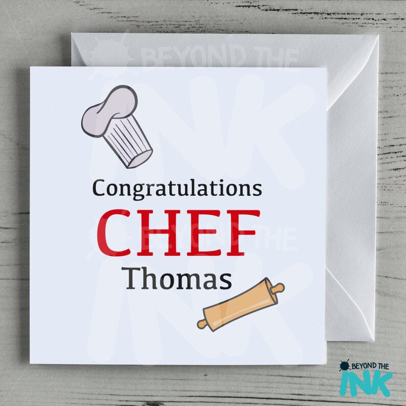 New Job Card for A Chef Congratulations Personalised - Etsy