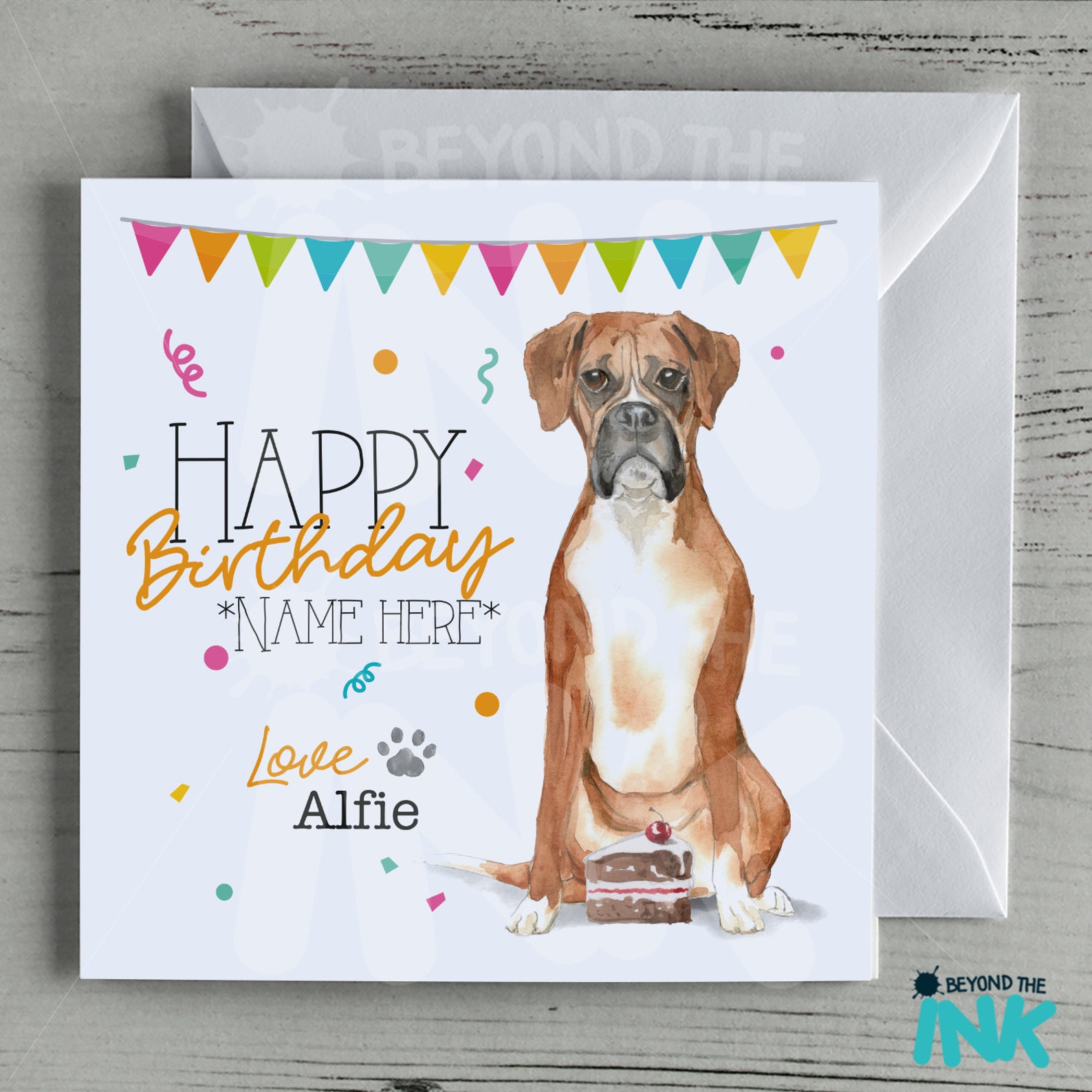 Boxer Dog Personalised Birthday Card From the Dog Dog - Etsy