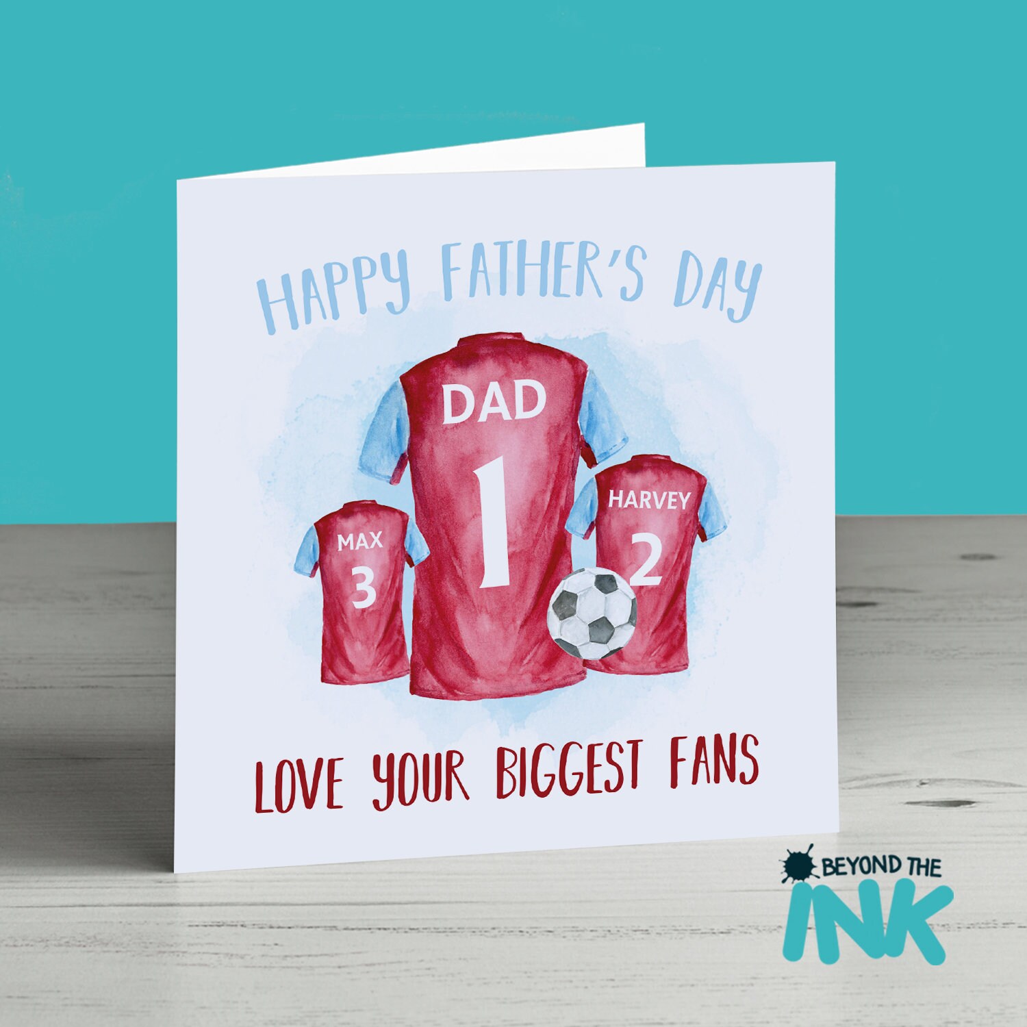 Personalised Father's Day Card Football Card for Daddy - Etsy UK