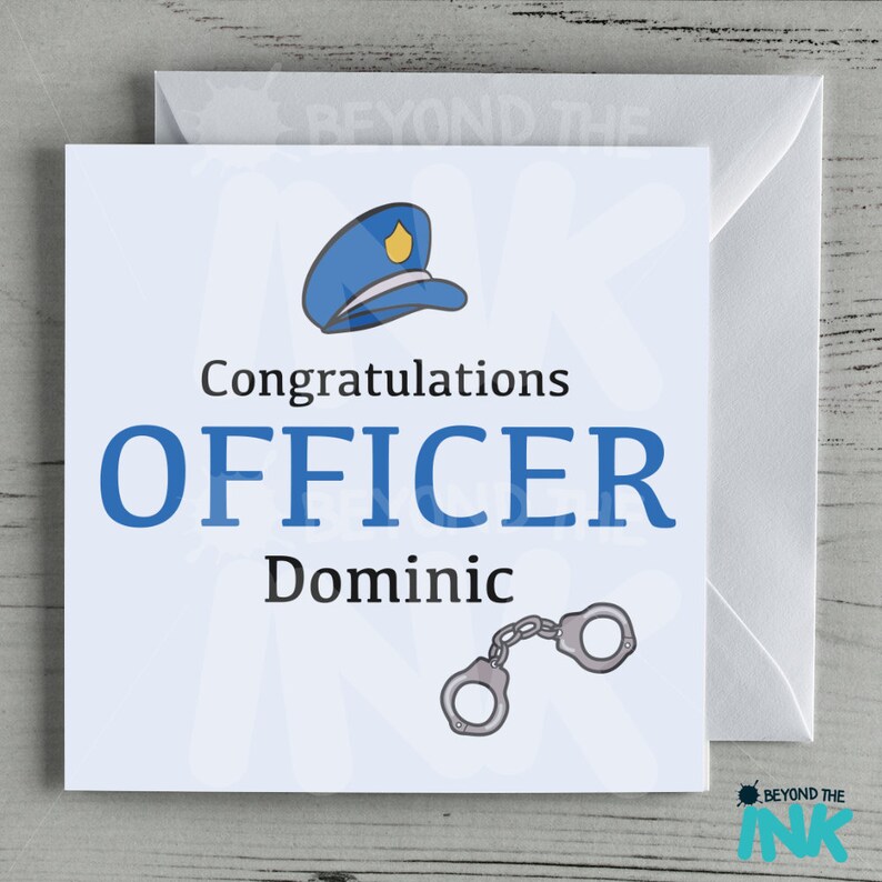 New Job Card For A Police Officer Congratulations | Etsy