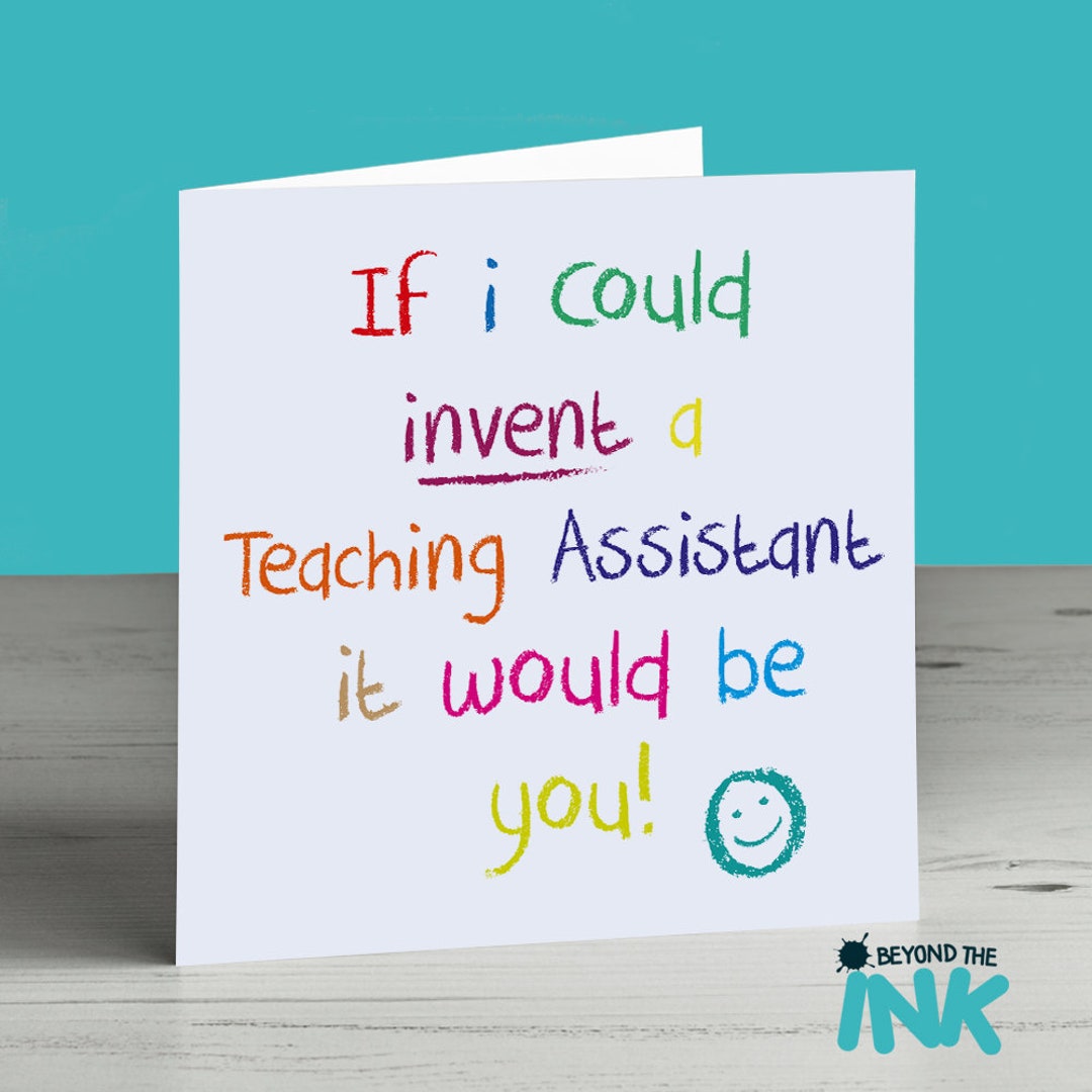 Teaching Assistant Card - Unique Teacher Card - School Helper Card - Etsy