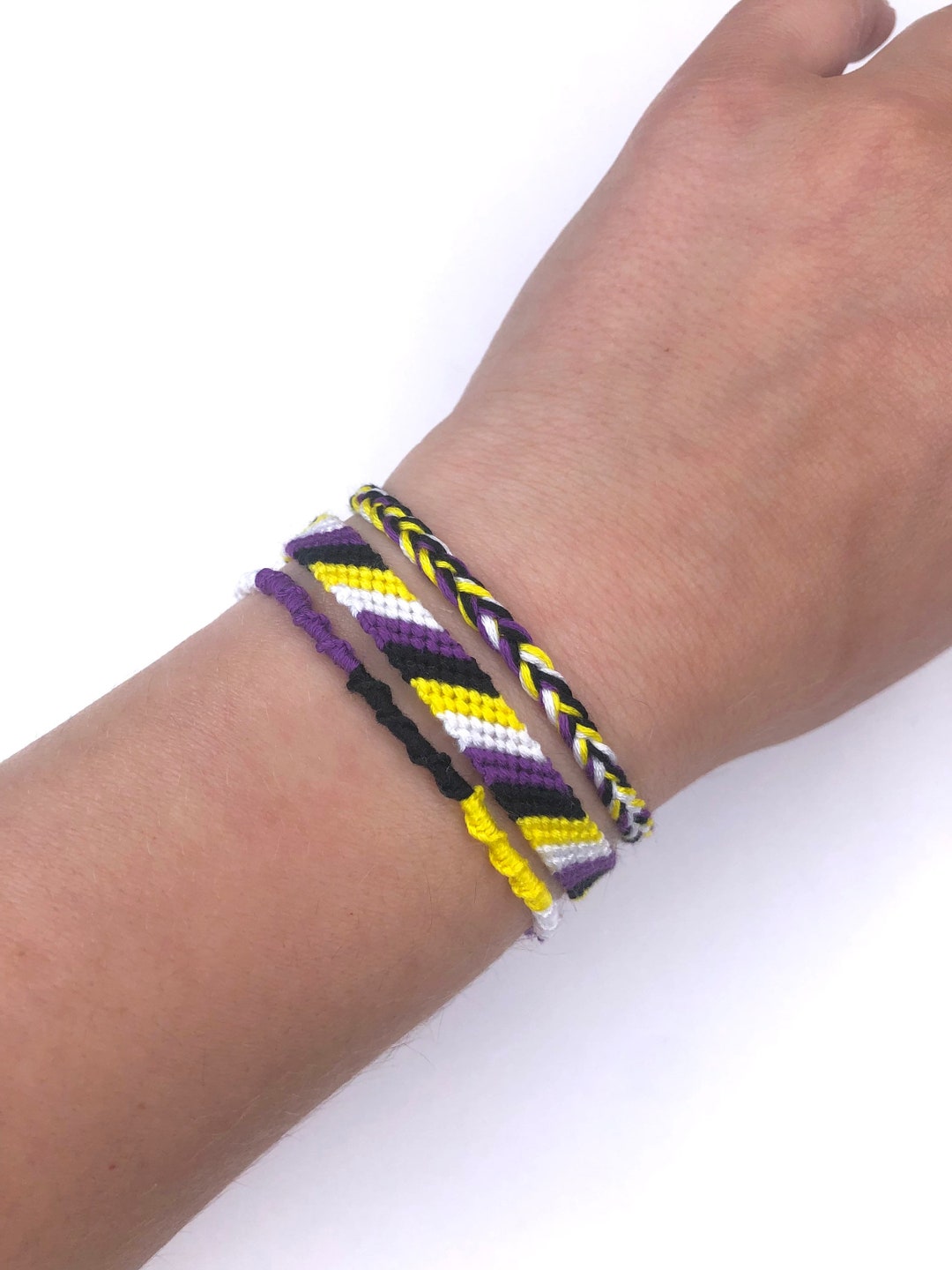 Non-binary Pride Friendship Bracelet Set: Braided LGBT Armband - Etsy