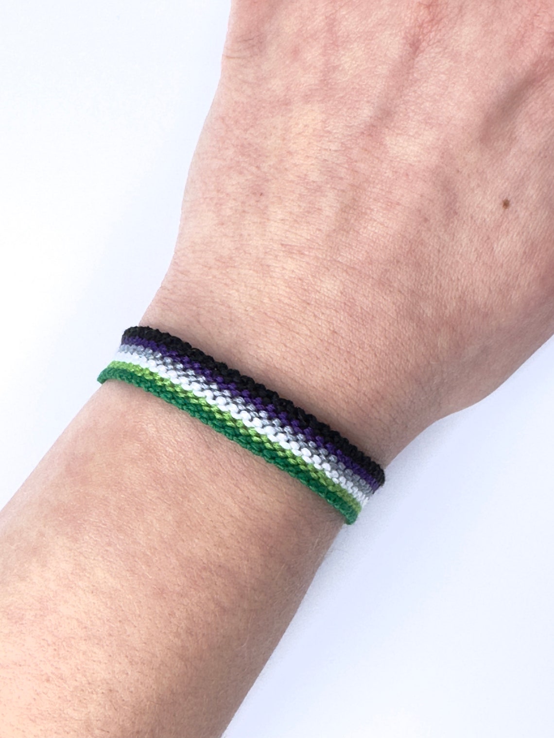 Aroace Pride Flag Friendship Bracelet: Vegan Cotton LGBTV Armband - Etsy