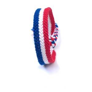 France Flag Bracelet, French Country Band, Patriotic Cotton Armband - Etsy
