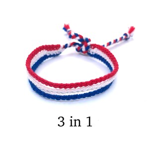 France Flag Bracelet, French Country Band, Patriotic Cotton Armband - Etsy