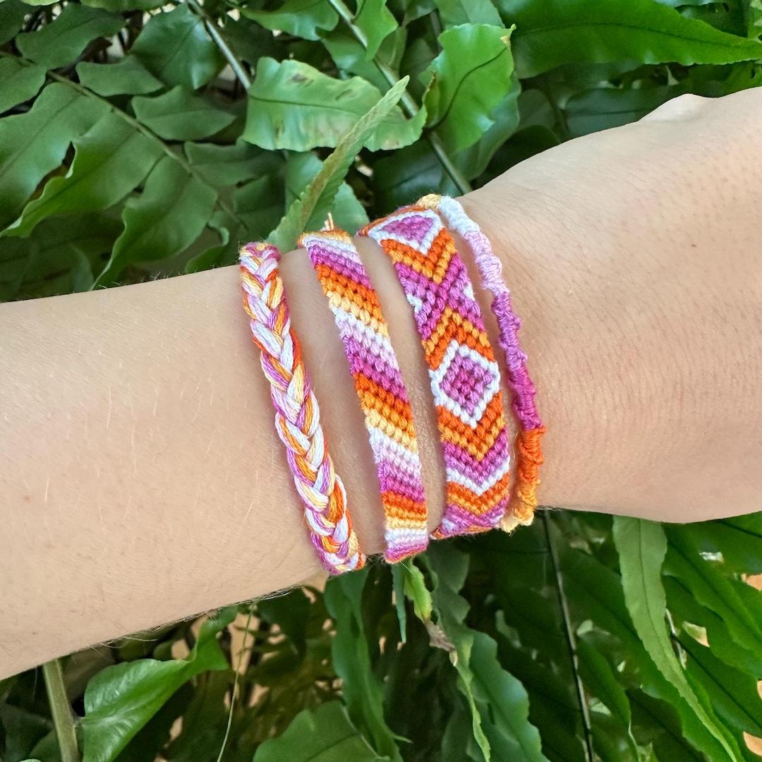 Subtle Lesbian 7 Stripes Bracelets, Lesbian Flag Bracelet for Friend ...