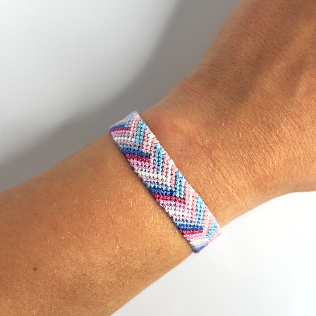 Transgender Bigender Bracelet, Two in One Flags, Trans Armband for ...