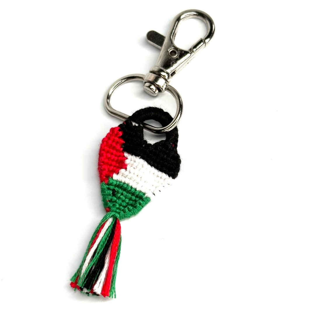 Palestine Flag Keychain, Charity Heart Key Chain, Accessory to Show ...