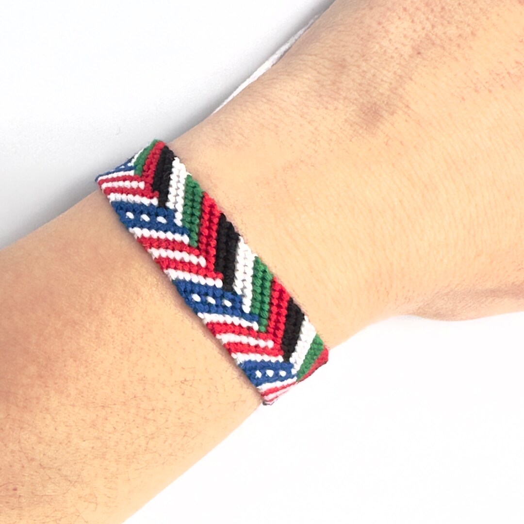 Palestine US Flags Bracelet, Solidarity Friendship Bracelet, Donation ...
