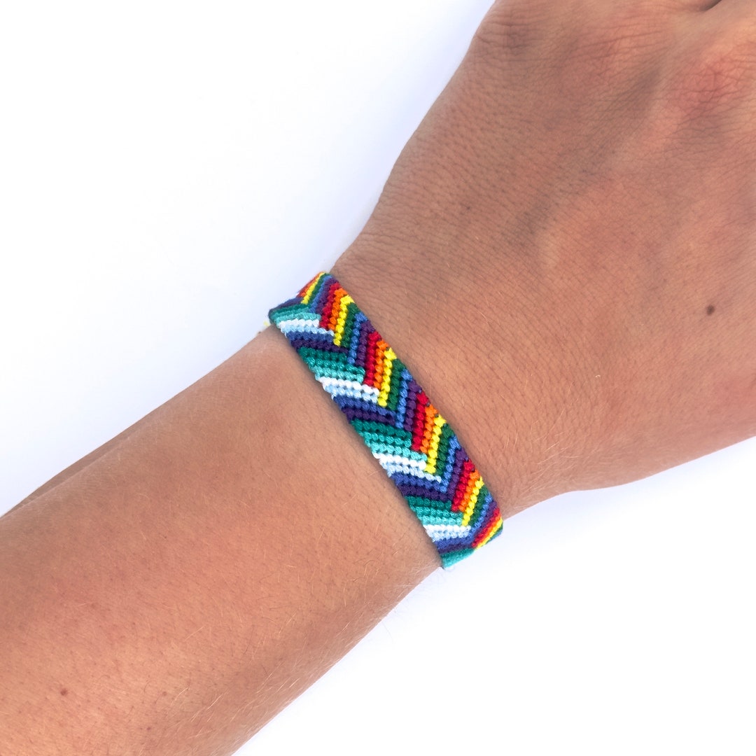 Gay Man and Rainbow Flag in One Bracelet, LGBT Pride Wristband, Unique ...