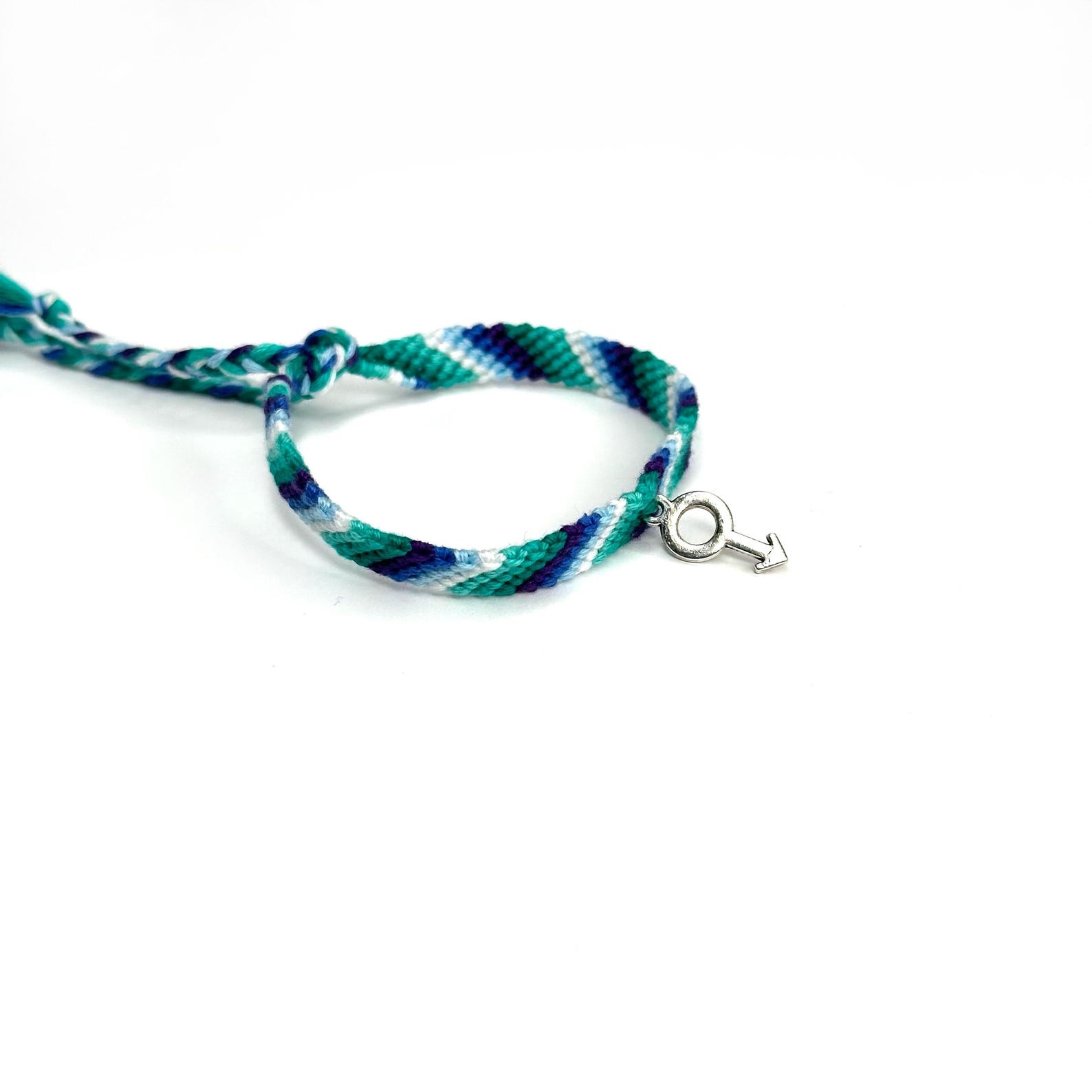 MLM Pride Bracelet: Handwoven Gay Flag Wristband With Male Symbol - Etsy
