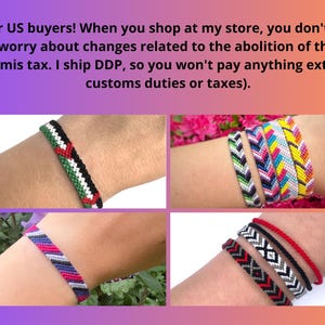 France Flag Bracelet, French Country Band, Patriotic Cotton Armband - Etsy